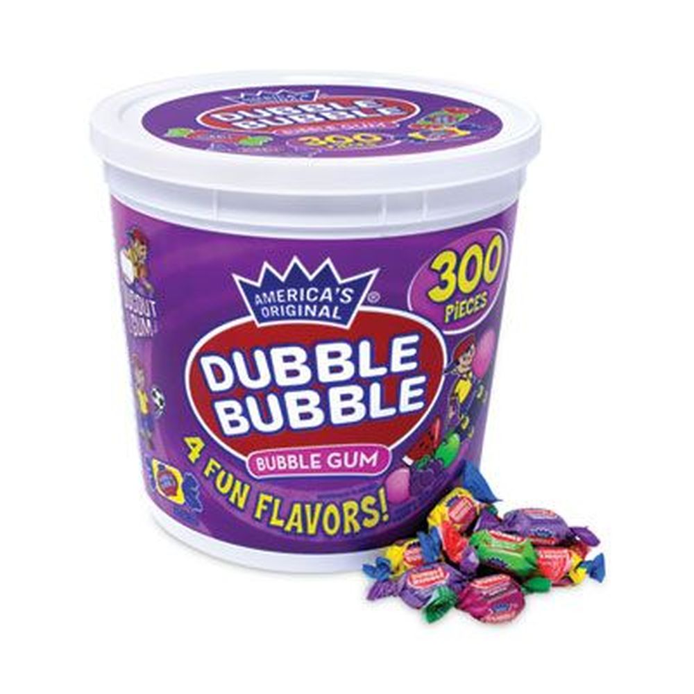 Dubble Bubble Assorted Flavor Bubble Gum - Twist Tub, 300 pieces per tub Dubble Bubble Assorted Flavor Bubble Gum - Twist Tub, 300 pieces per tub