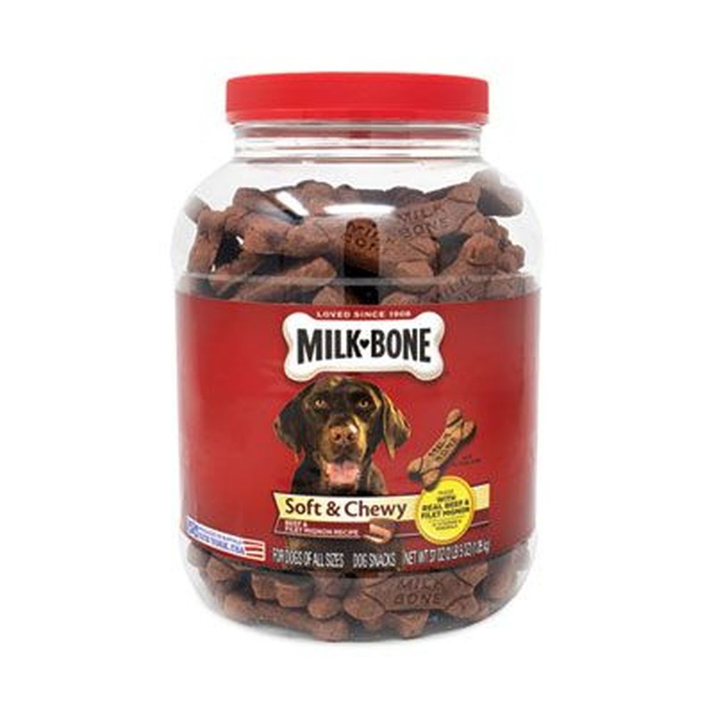 Milk-Bone Soft and Chewy Beef Dog Treats, 2 Pound 5 Ounce Tub ...