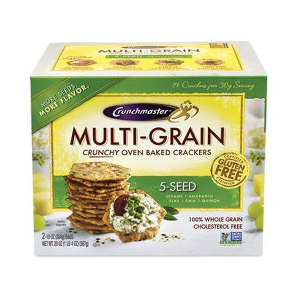 Crunchmaster Whole Wheat 5 Seed Multi Grain Crunchy Oven Baked Crackers ...