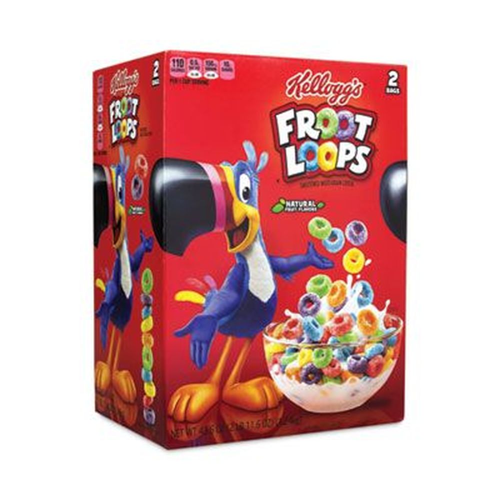 Kelloggs Froot Loops Breakfast Cereal, 43 Ounce Bag -- 2 bags per box