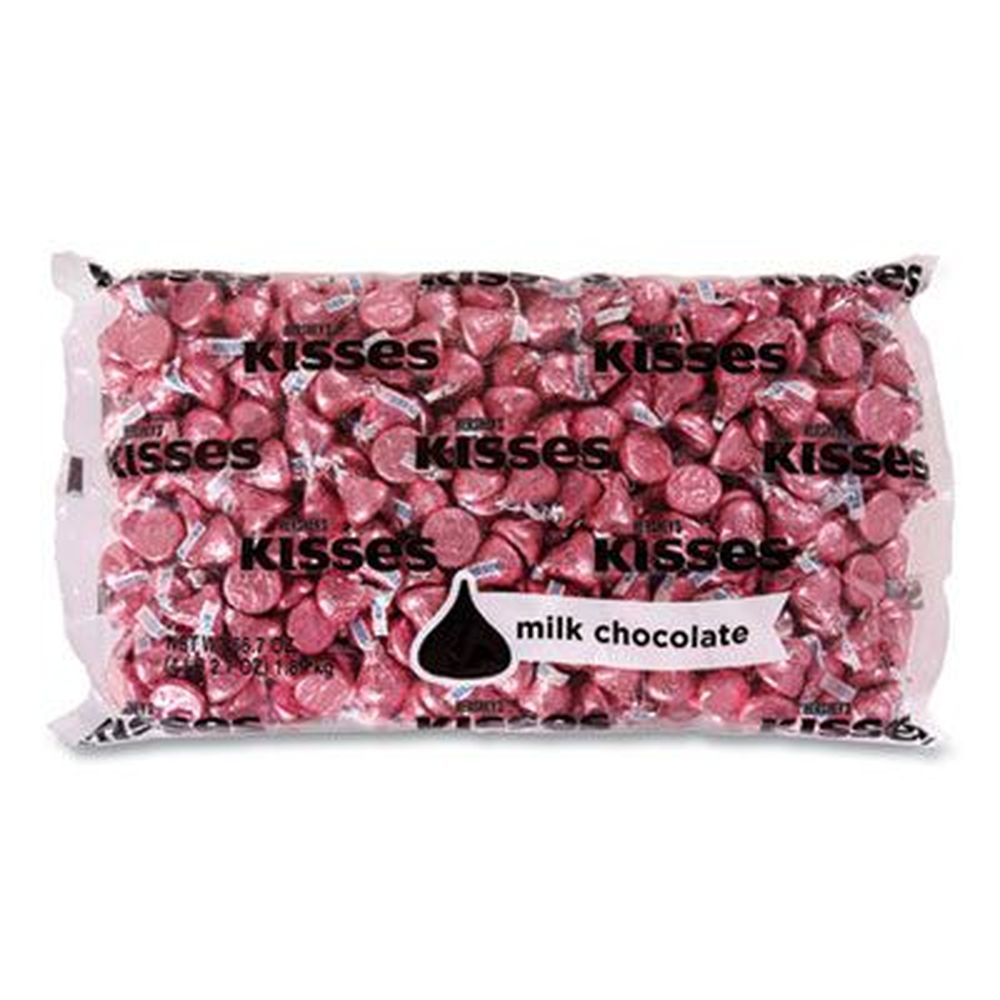 Hersheys Kisses Pink Wrappers Milk Chocolate, 66.7 Ounce Bag