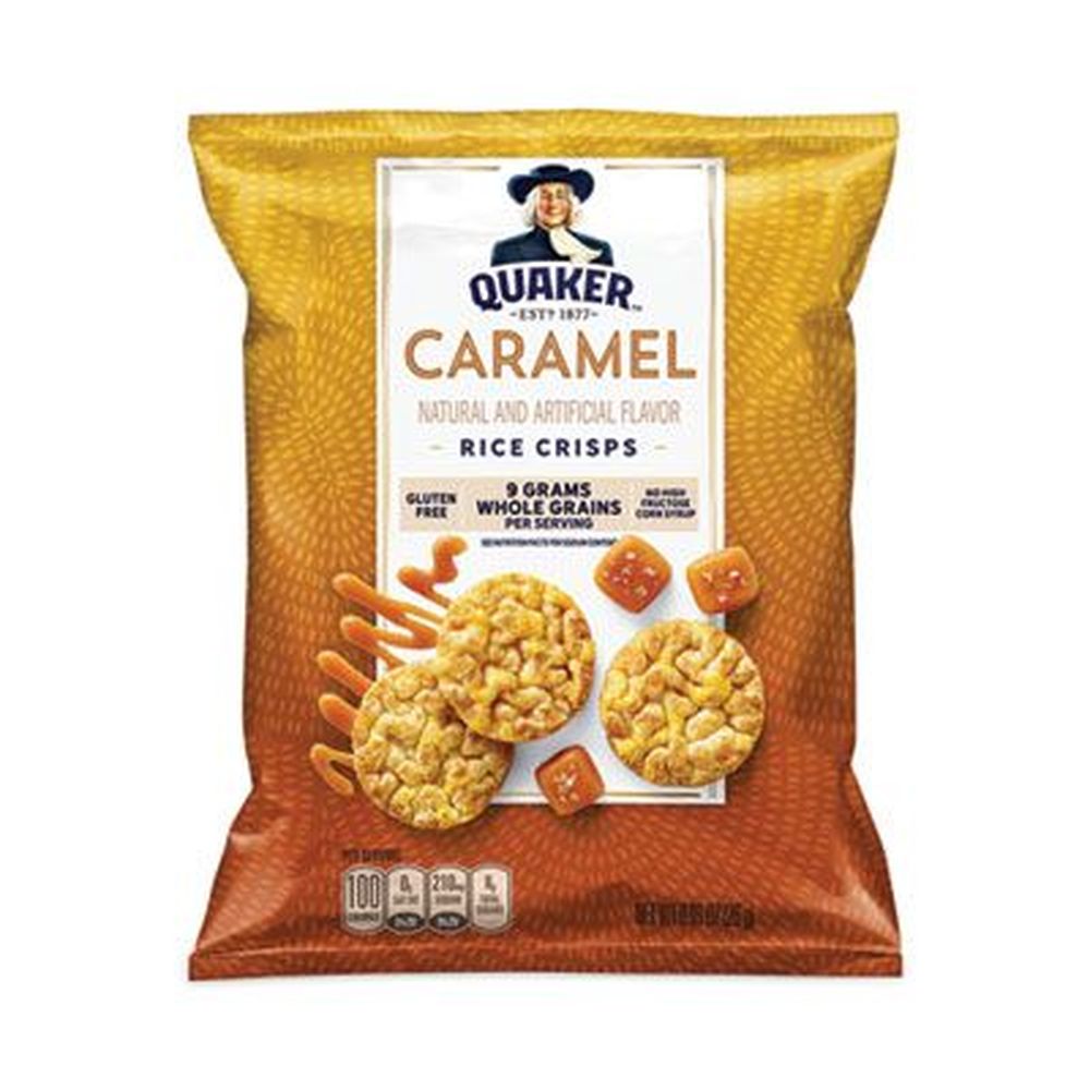 Quaker Caramel Rice Crisps, 0.67 Ounce Bag -- 60 bags per case