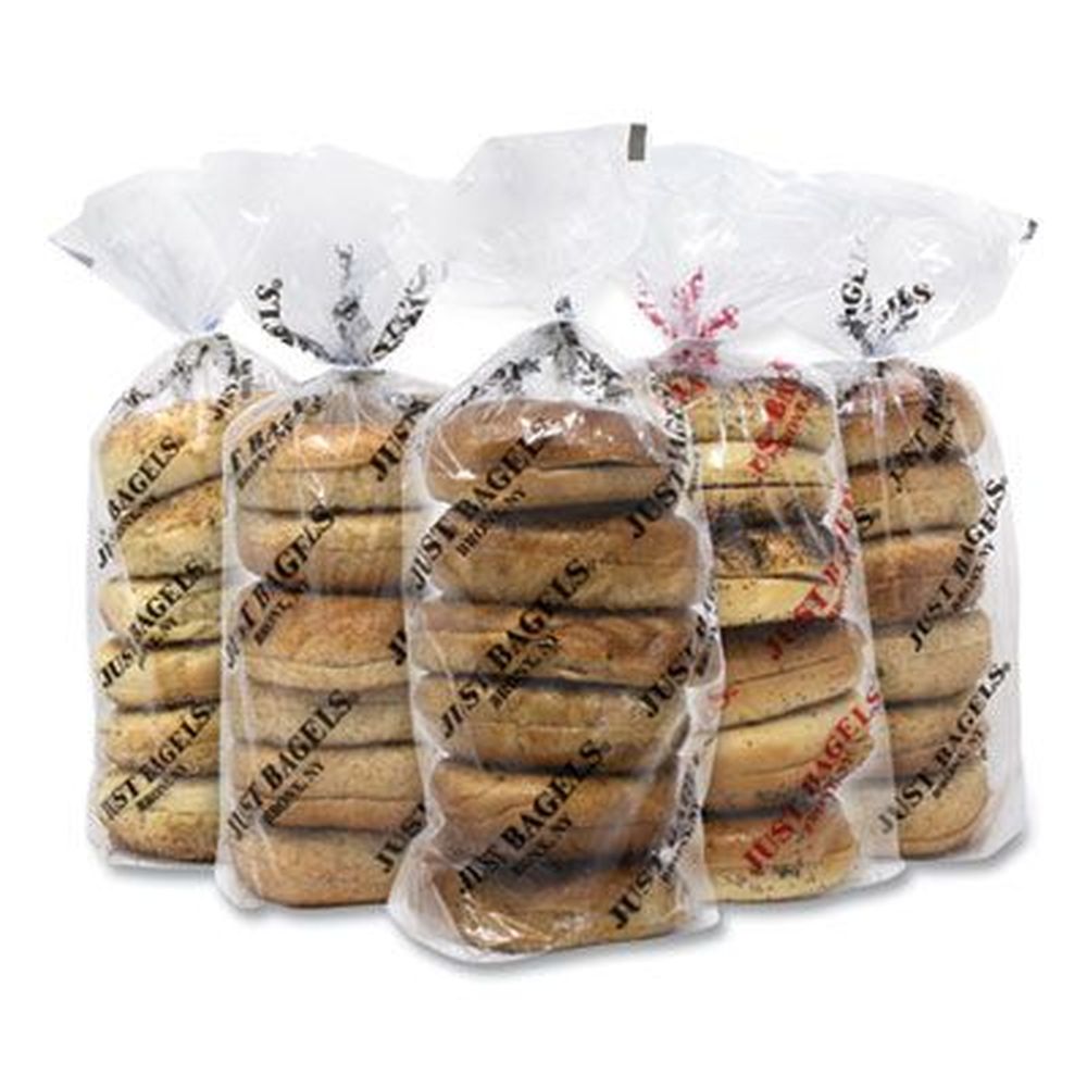 Just Bagels Assorted Flavors Bagel, 6 bagels -- 5 packs per case ...