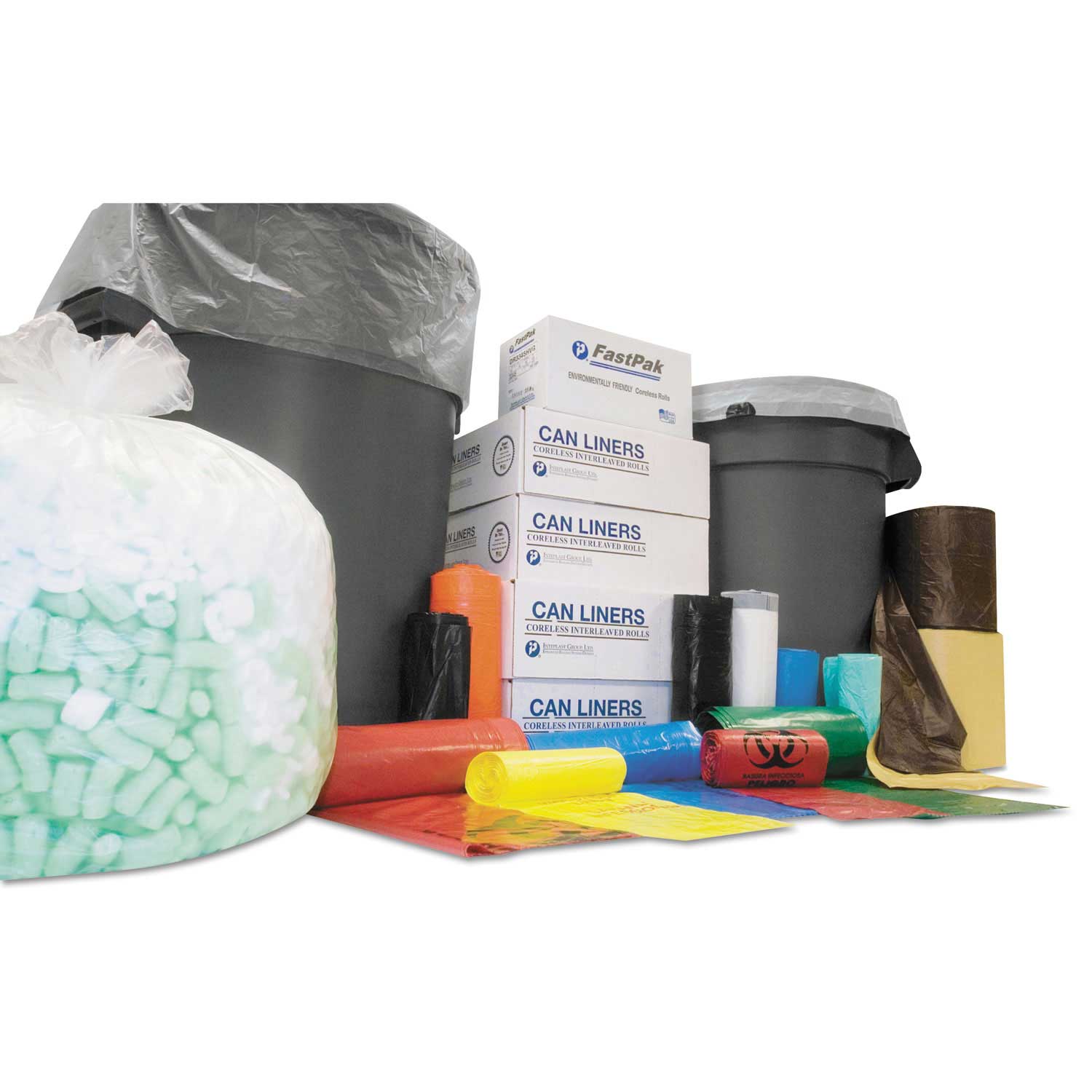 Inteplast Black 0.39 Mil High Density Interleaved Commercial Can Liner ...