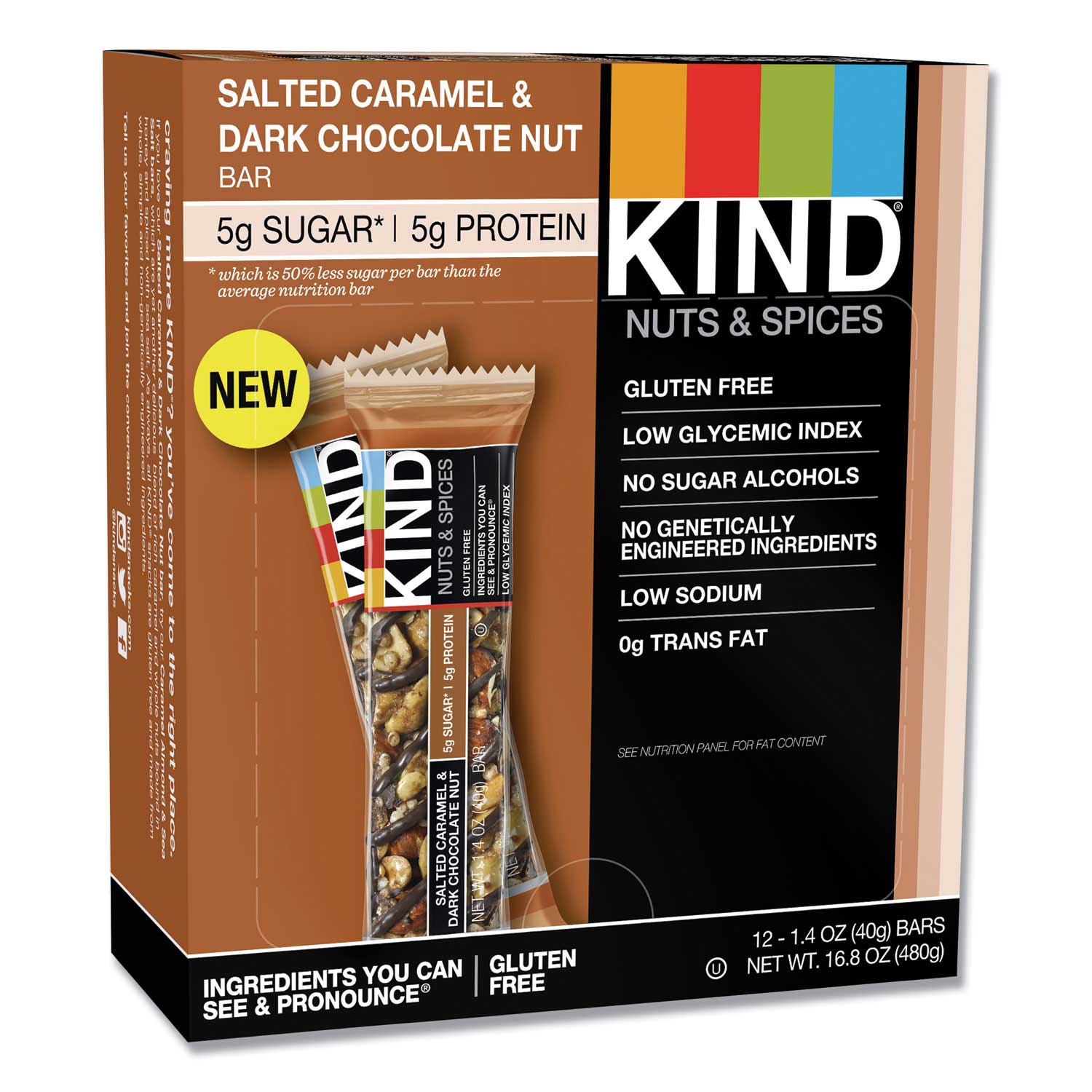 Kind Salted Caramel and Dark Chocolate Nuts and Spices Bar, 1.4 Ounce - 12 per pack -- 1 pack ...