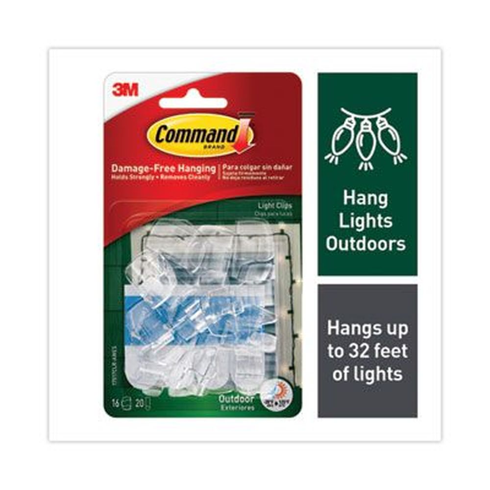 Command Clear Plastic Small All Weather Hooks and Strips, 16 Clips ...