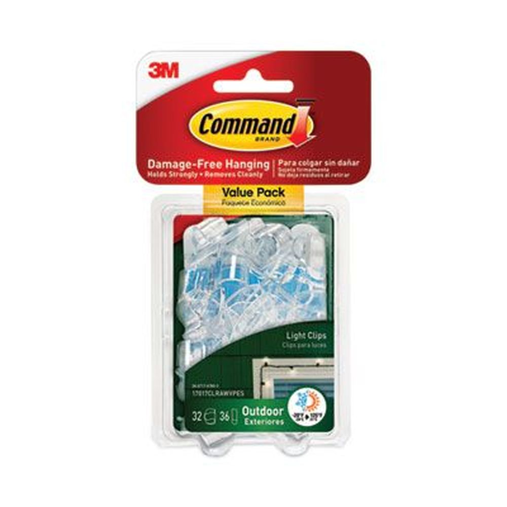 Command Clear Plastic All Weather Cord Hook Clips and Strips, 0.1 Pound ...