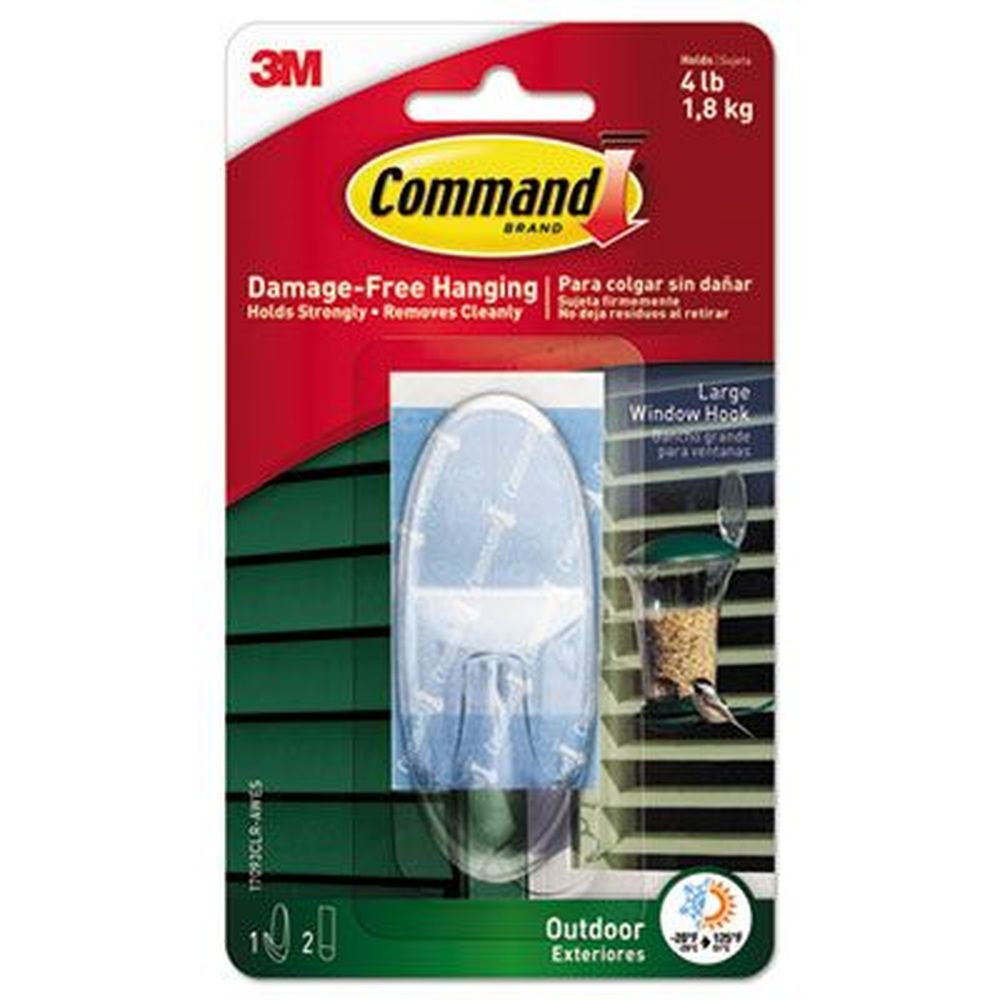 Command Clear Large Plastic All Weather Hooks and Strips, 4 Pound ...