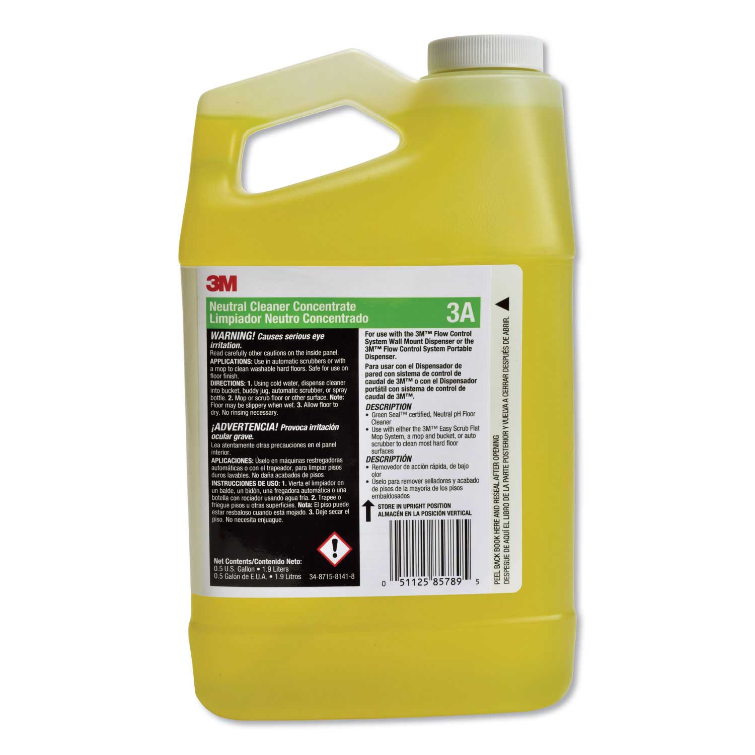 3M Fresh Scent Neutral Cleaner Concentrate 3A, , 0.5 Gal Bottle -- 4 per case ...