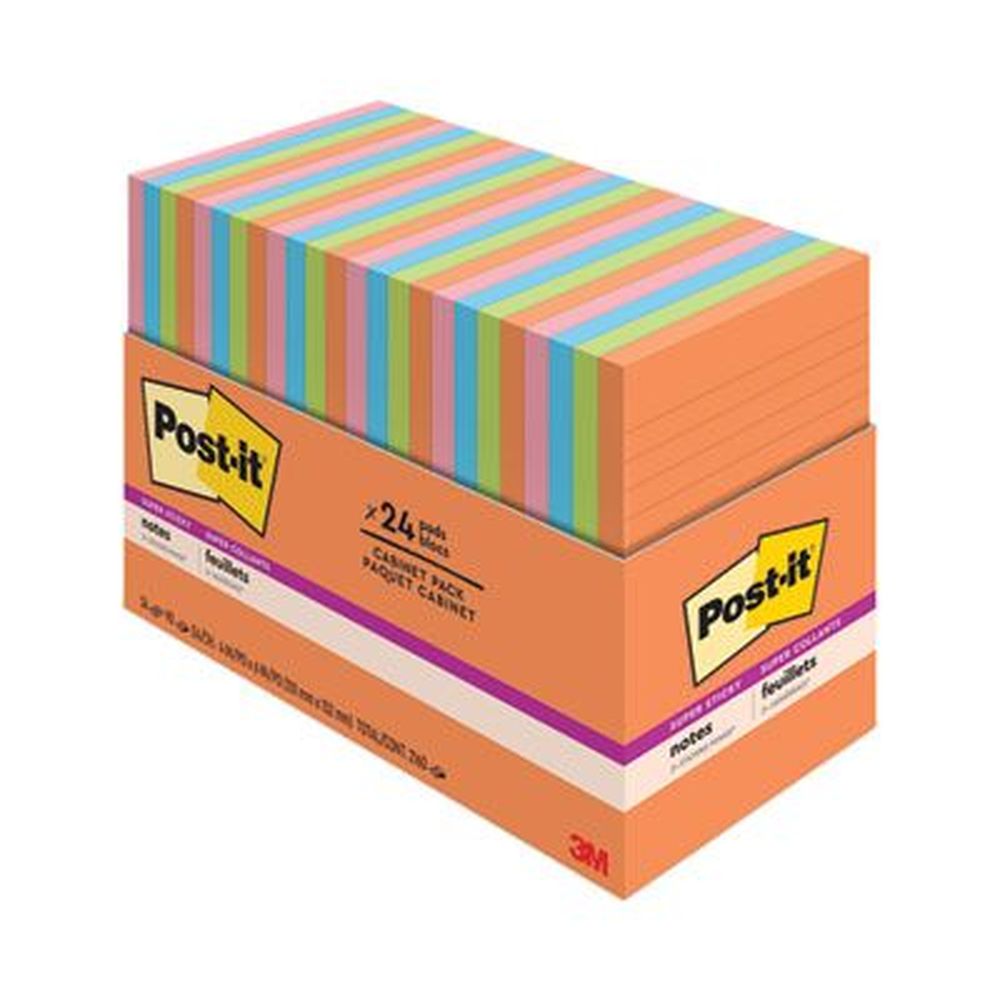 Post-it Notes Super Sticky Energy Boost Collection Colors Note Ruled ...