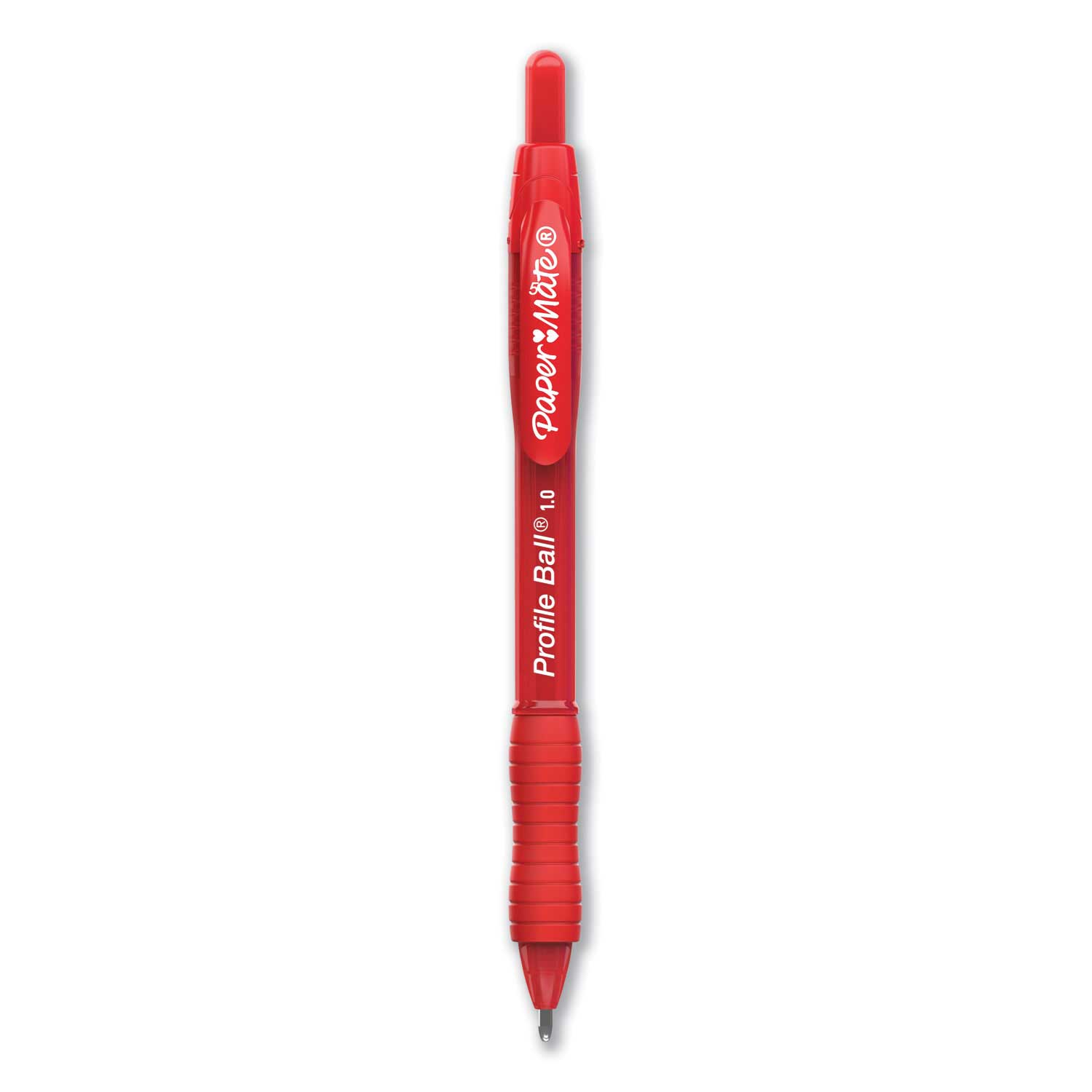 Paper Mate Profile Bold 1 mm Red Ink/Barrel Retractable Ballpoint Pen ...