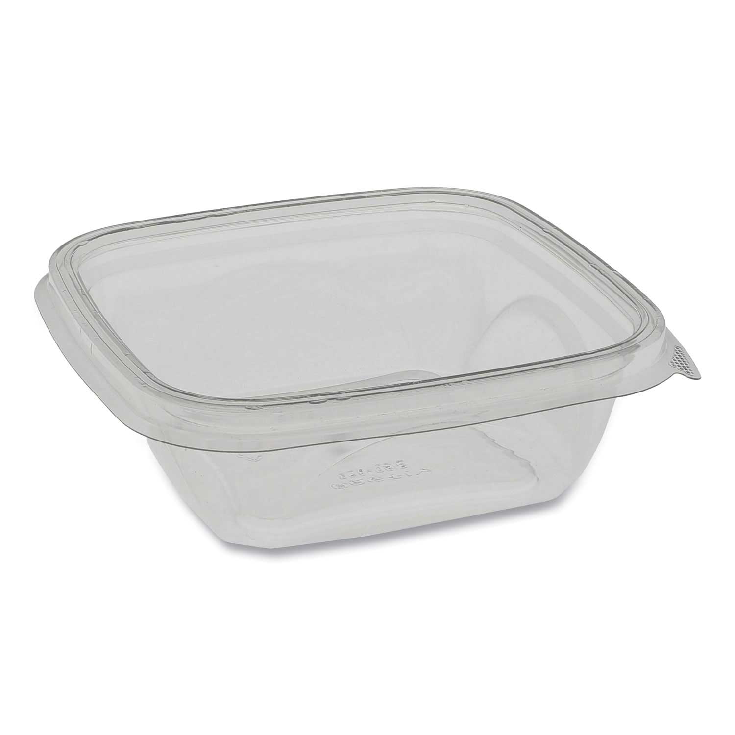 Pactiv EarthChoice PET Clear Recycled Square Base Salad Container, 12 ...
