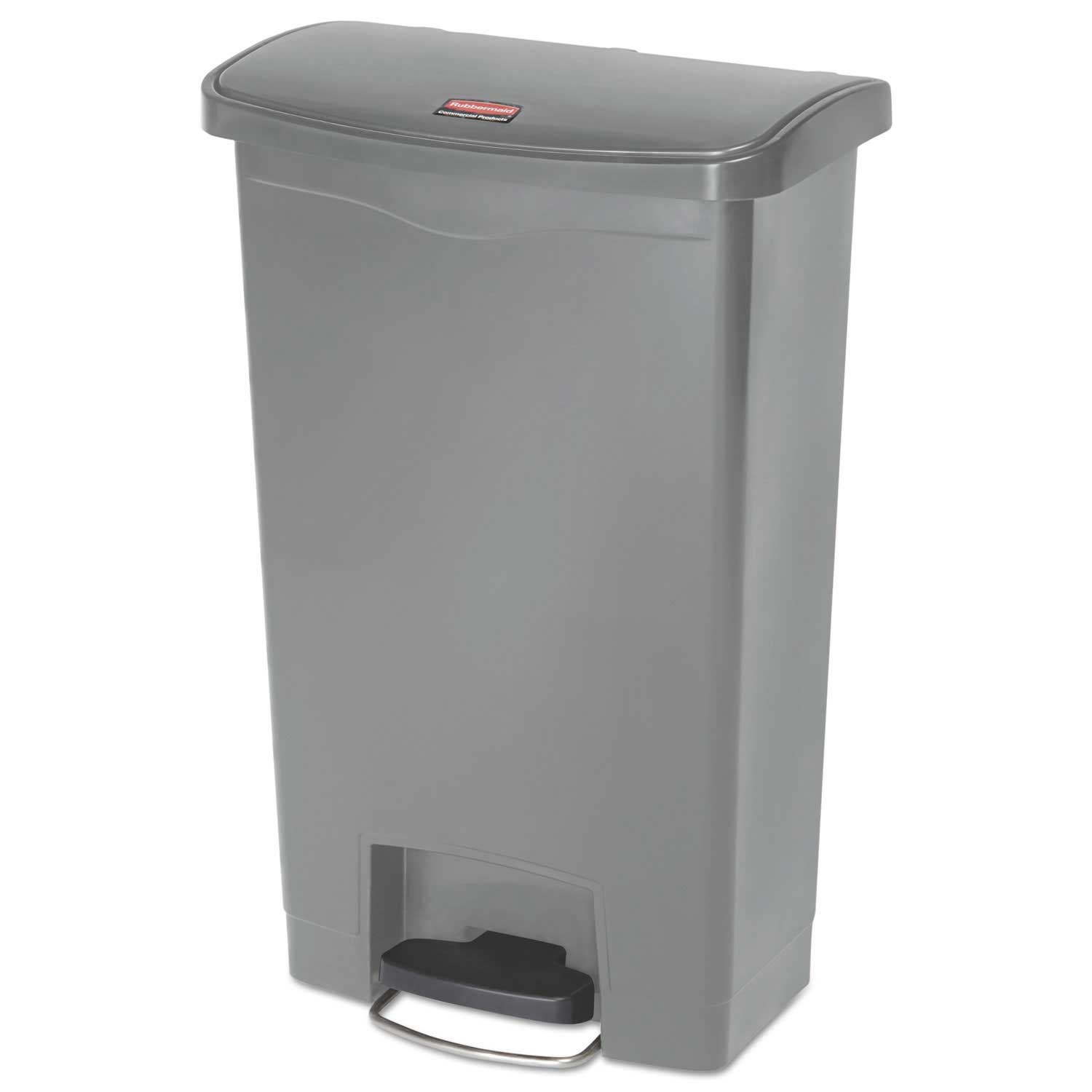 Rubbermaid Commercial Gray Polyethylene Front Step Style Slim Jim Resin ...