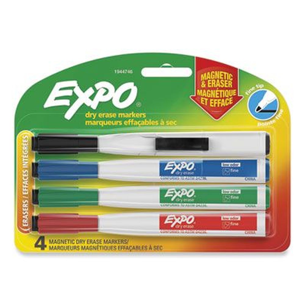 Expo Assorted Colors Magnetic Dry Erase Marker with Fine Bullet Tip ...