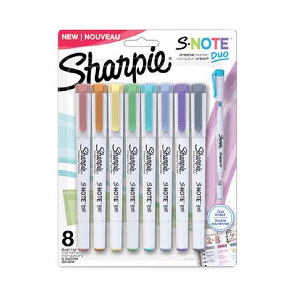 Sharpie S-Note Assorted Ink Colors White Barrel Creative Marker with ...