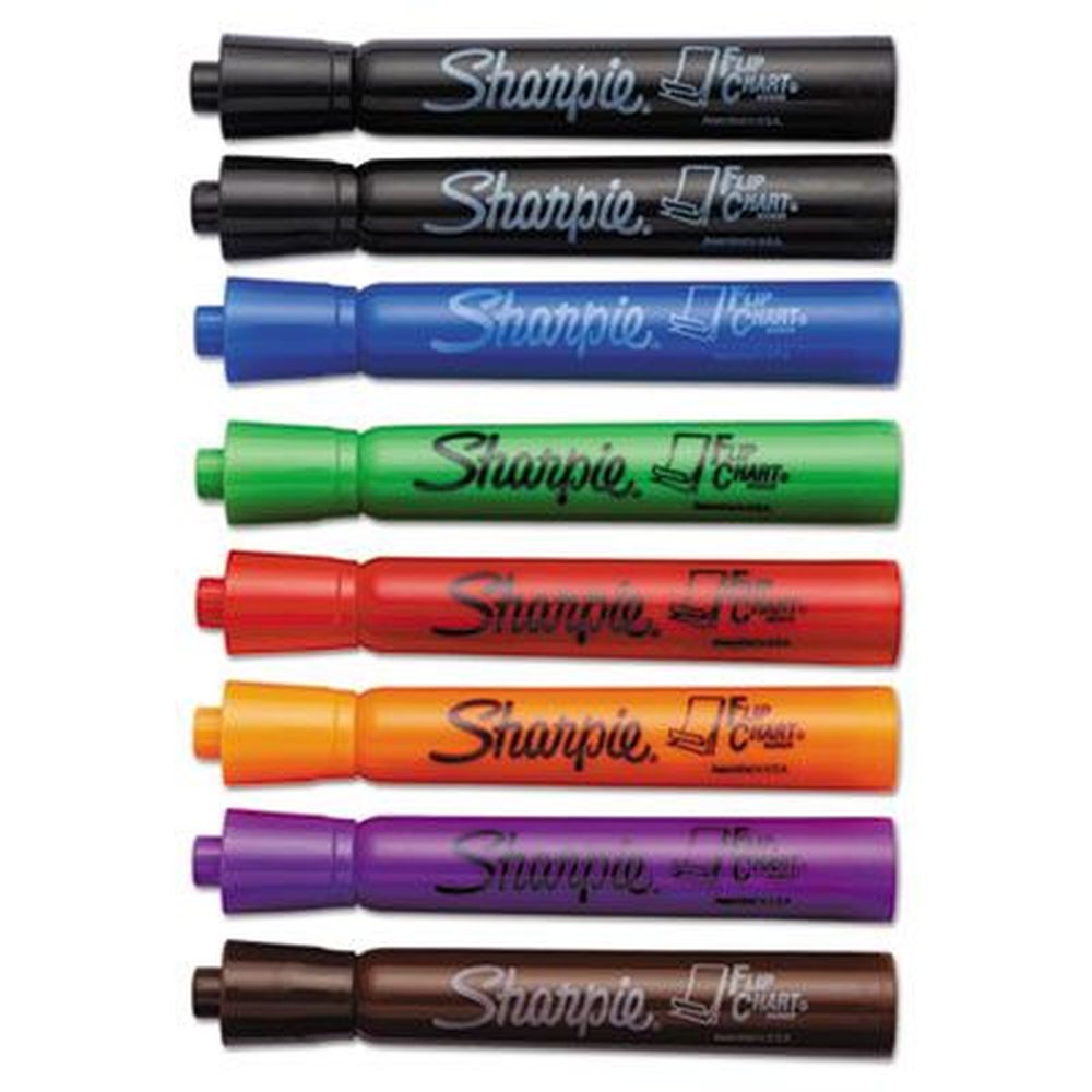 Sharpie Assorted Colors Broad Bullet Tip Flip Chart Marker -- 8 per set