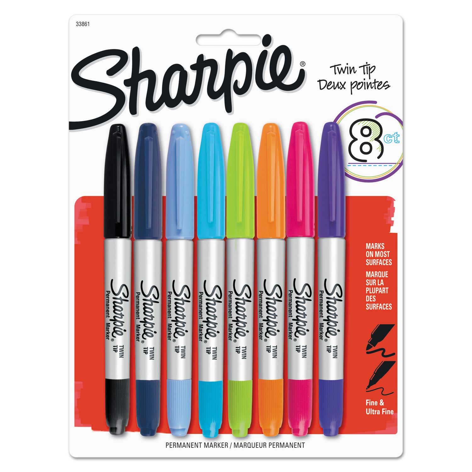 Sharpie Assorted Color Twin-Tip Permanent Marker - 8 count per set -- 1 ...