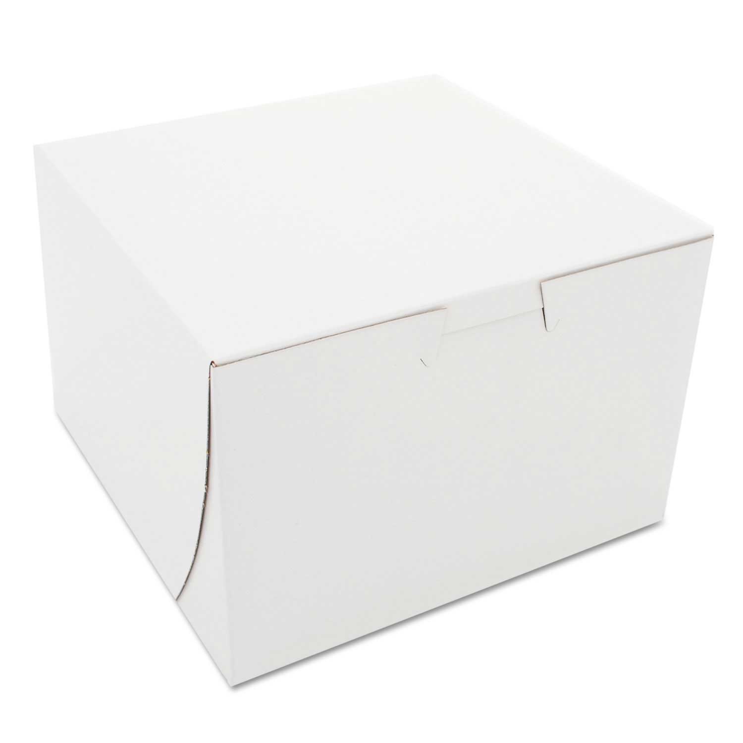 SCT White Paperboard Non Window Bakery Box, 6 x 6 x 4 inch -- 250 per case