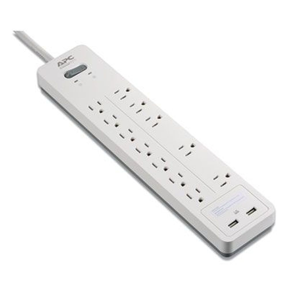 APC White Home Office SurgeArrest Power Surge Protector with 12 AC ...
