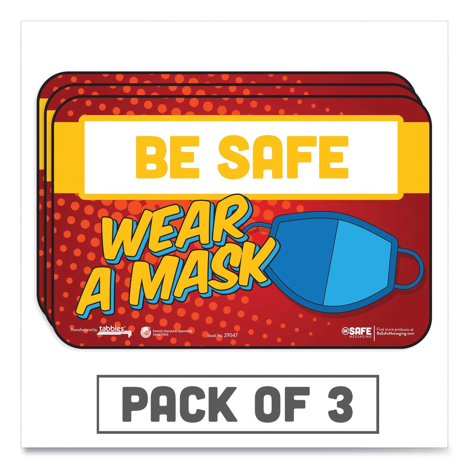 Tabbies Wear A Mask BeSafe Messaging Education Wall Sign, 9 x 6 inch ...