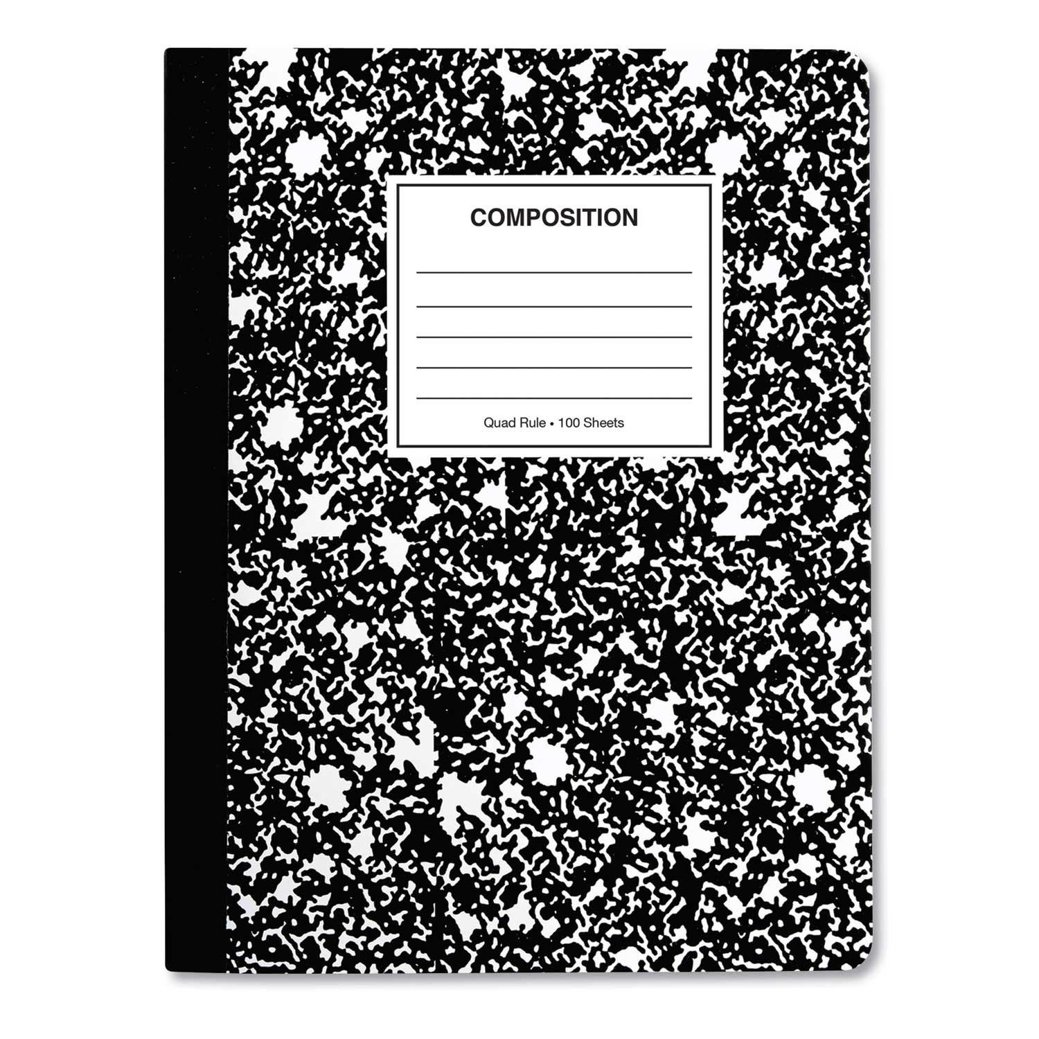 Universal Black Marble Quadrille Rule 100 Sheets Composition Book, 9.75 ...