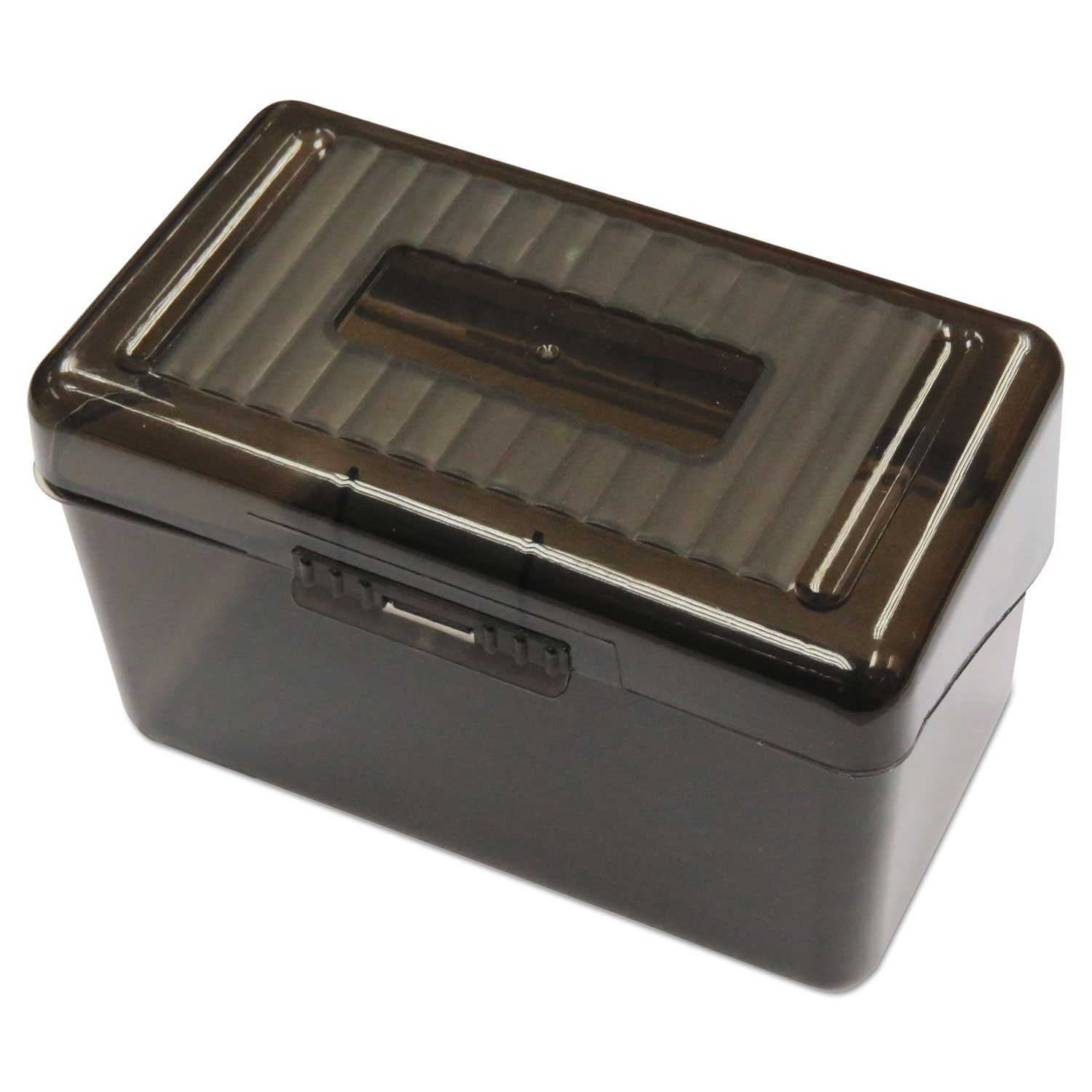 Universal Plastic Translucent Black Index Card Box, 5.63 x 3.25 x 3.75 ...
