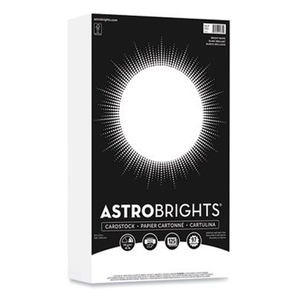 Astrobrights Bright White Color Cardstock, 65 Pound Cover Weight -- 125 ...