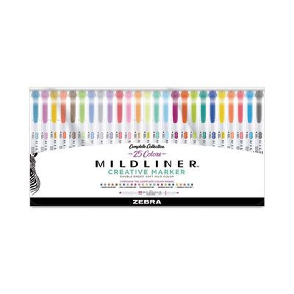Zebra Mildliner Double Ended Bold-Chisel/Fine-Bullet Tips Highlighter ...