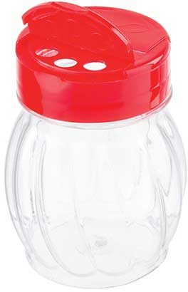 Tablecraft Red Plastic Flip Top Glass Shaker, 6 Ounce -- 12 per case.