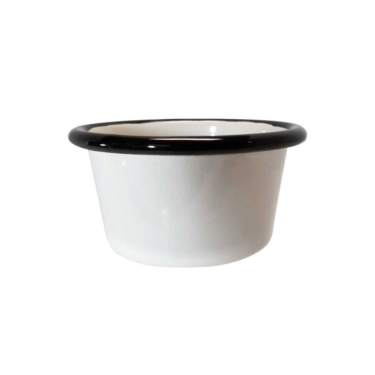 Tablecraft Enamelware Collection Round Creamy White with Black Rim ...