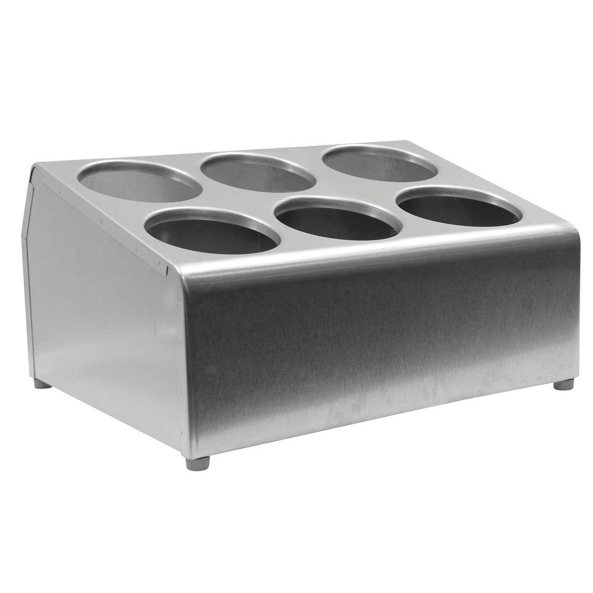 Tablecraft Stainless Steel Two Tier Six Hole Flatware Cylinder Holder ...