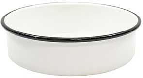 Tablecraft Enamelware Collection Creamy White with Black Rim Round ...