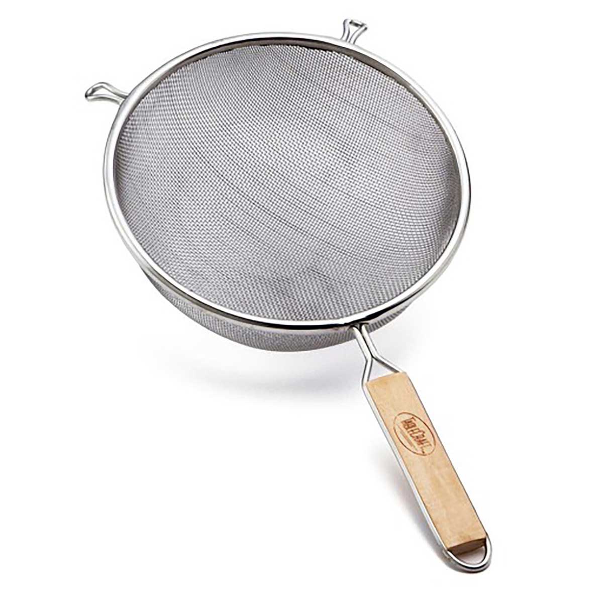 Tablecraft Tin Plated Single Medium Mesh Strainer with Wood Handle, 6. ...