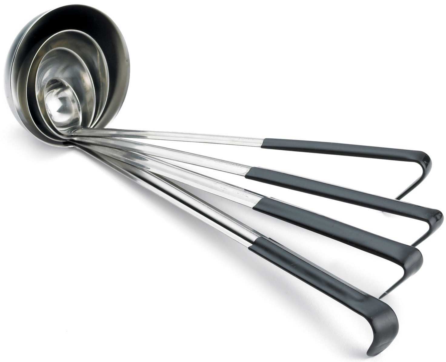 Tablecraft One Piece 4 Ounce Stainless Steel Ladle with Black Vinyl ...