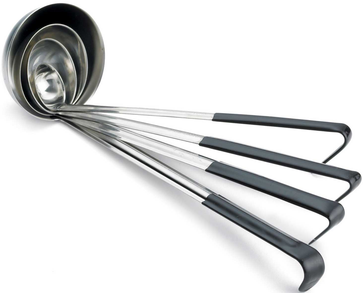 Tablecraft One Piece 12 Ounce Stainless Steel Ladle with Black Vinyl ...