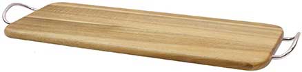 Tablecraft Acacia Collection Wood Rectangular Board with Brushed Nickel ...