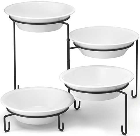 Tablecraft Black Powder Coated Metal Round Four Tiered Stand, 9 x 9x 14 ...