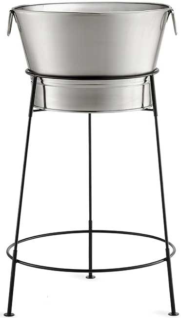 Tablecraft Stainless Steel Brushed Double Wall Beverage Tub and Stand ...