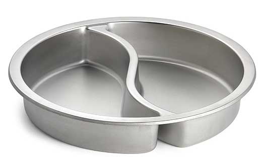 Tablecraft Replacement Stainless Steel Round Divided Food Pan for Round ...