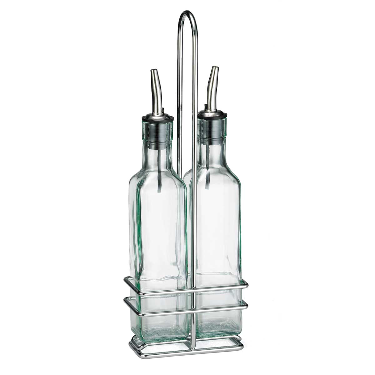 Tablecraft Prima Oil and Vinegar Bottle with Chrome Plated Rack Set ...
