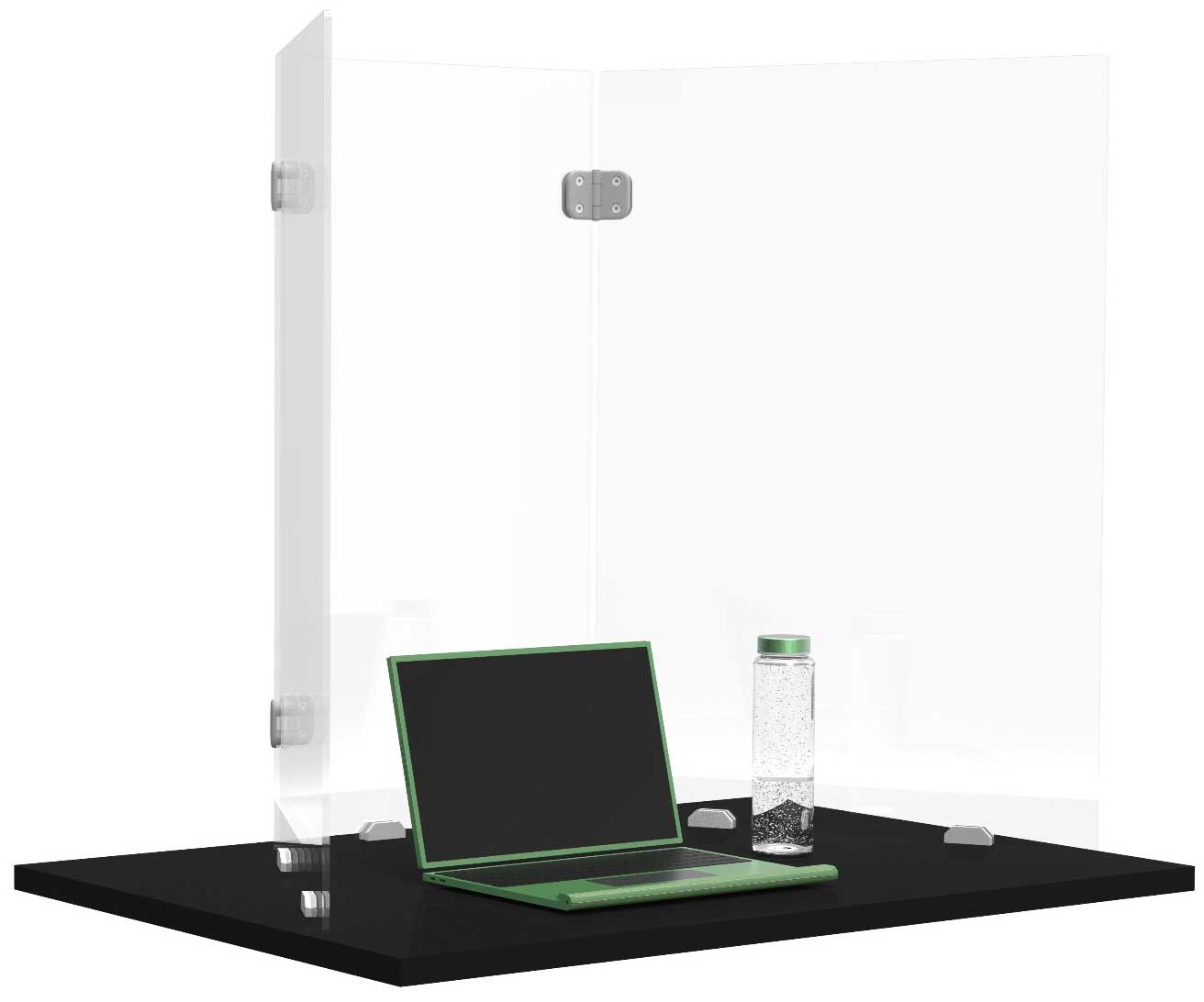 Luxor RECLAIM Clear Freestanding Trifold Acrylic Desk Shield, 12 x 24 ...