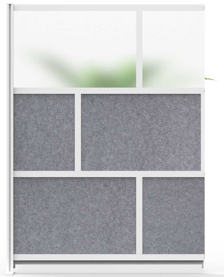 Luxor Expanse Modular Room Divider with Silver Frame, 53 x 70 inch Add ...