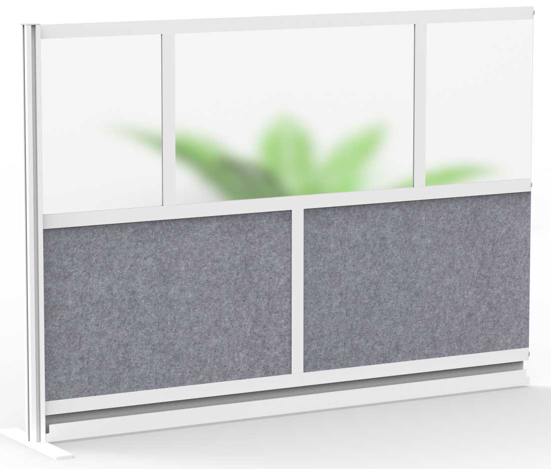 Luxor Modular Room Divider Wall System with 70 x 48 inch Add-On Wall